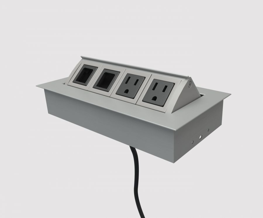 POWER DATA GROMMET WITH (2) POWER OUTLETS, (2) DATA OUTLETS, 75" CORD ...