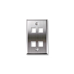 DYNACOM SINGLE-GANG 4-HOLE FACEPLATE, STAINLESS STEEL