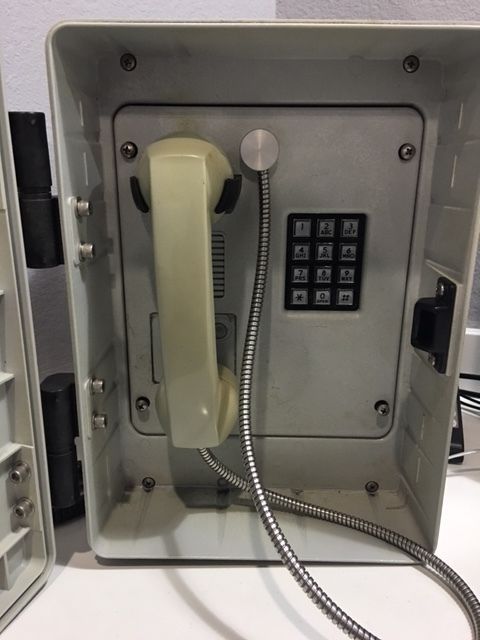 GAI-TRONICS WEATHERPROOF ENCLOSURE BOX WITH TELEPHONE WITH ARMORED CORD ...