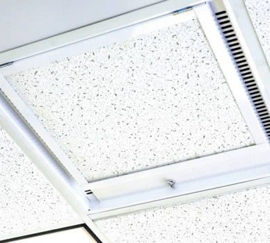 SIEMON PASSIVE CEILING ZONE ENCLOSURE, 4U, THUMB LOCK, WHITE