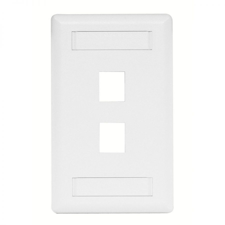 HUBBELL SINGLE-GANG 2-HOLE FACEPLATE (WHITE)