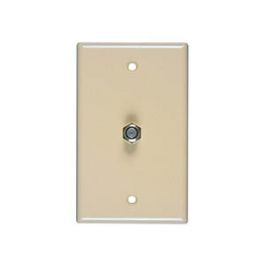 ALLEN TEL COAXIAL FACEPLATE WITH FEMALE CONNECTOR (IVORY)