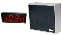 VALCOM VE4171-D44 IP DIGITAL 4 DIGIT CLOCK WITH WALL MOUNT SPEAKER